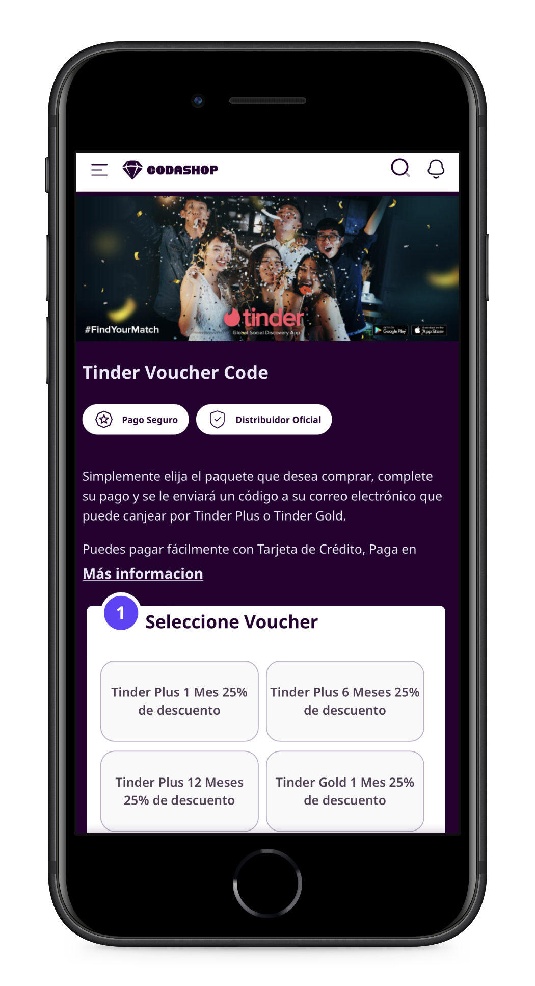 Guía para comprar y canjear cupones de Tinder – Codashop Peru